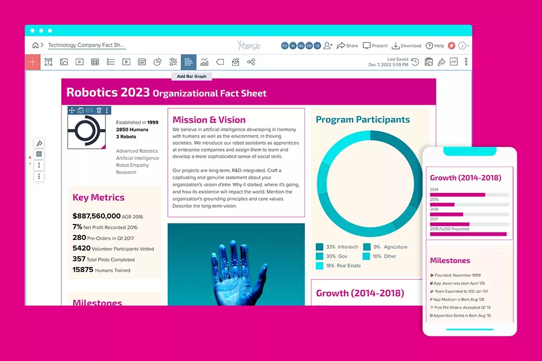 Technology Company Fact Sheet Template | Xtensio